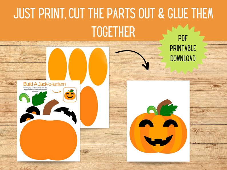 Halloween Craft for Kids - Printable Jack-o-lantern Cut and Paste ...