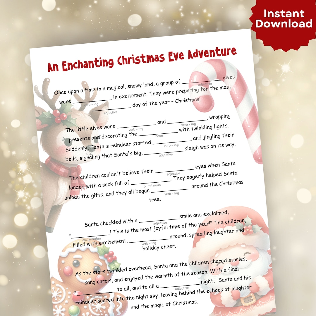 Christmas Mad Libs - Printable Christmas Game Activity for Kids and ...