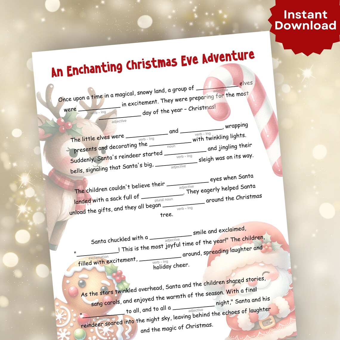 Christmas Mad Libs - Printable Christmas Game Activity for Kids and ...