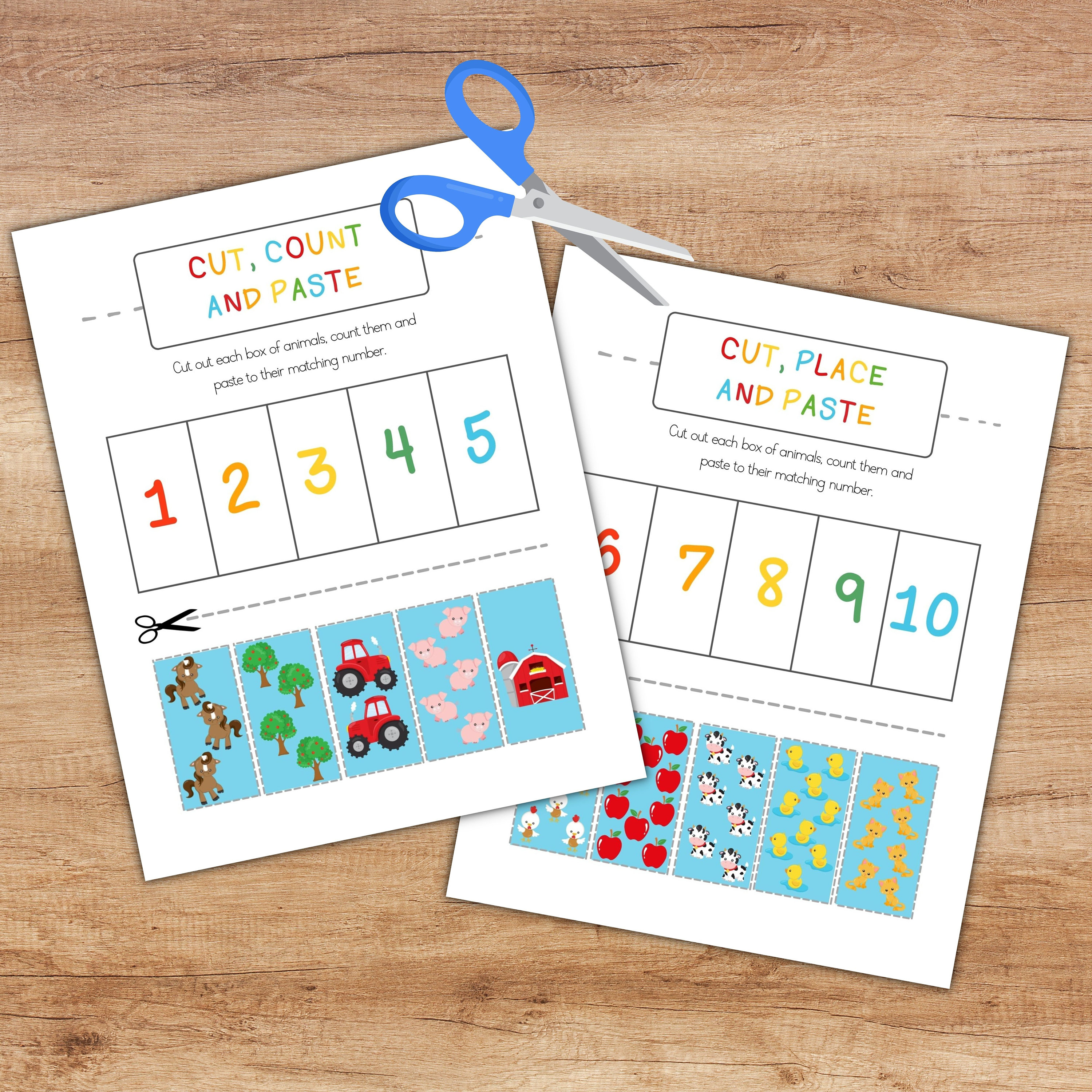 Preschool Cut and Paste Worksheets - Scissor Skills Activity Page ...