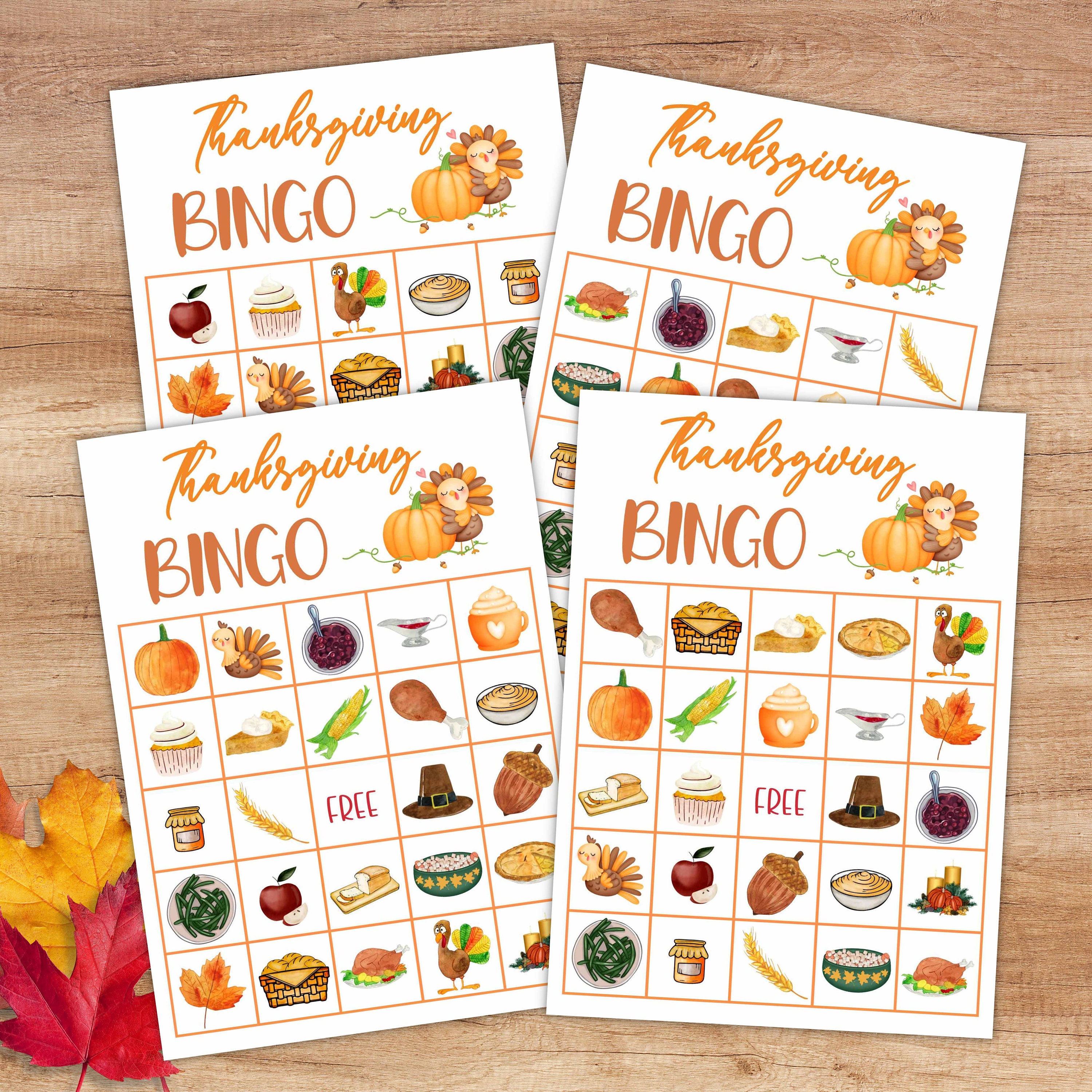 Thanksgiving Bingo Printable Family Game Fun Kids Fall Activity Digital ...