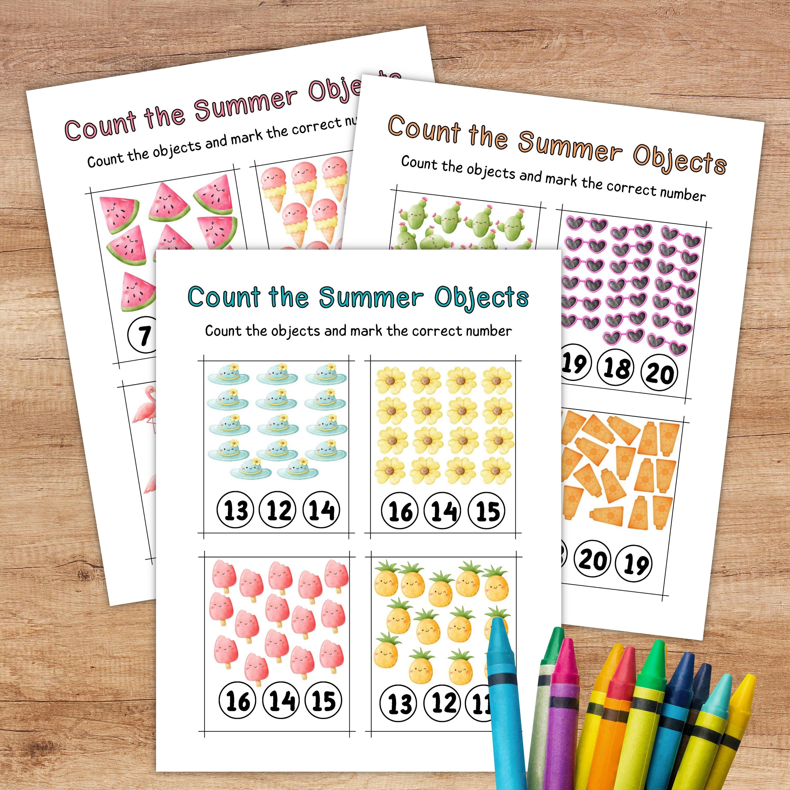 Number Worksheets for Preschool Pre-k Math - Counting & Recognition ...