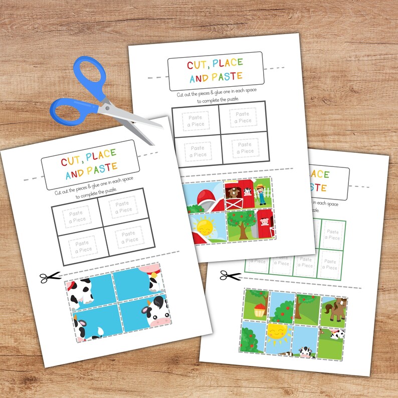 Preschool Cut and Paste Worksheets - Scissor Skills Activity Page ...