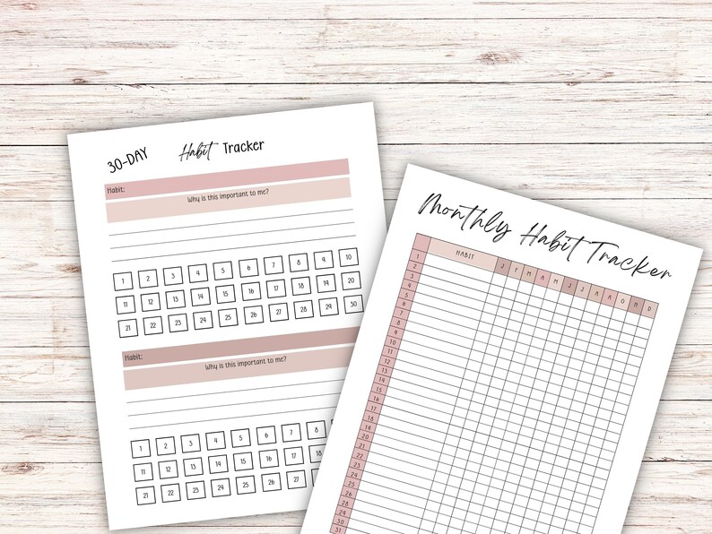 Habit Tracker Printable Bundle of 10 to Track Your Daily and Monthly ...