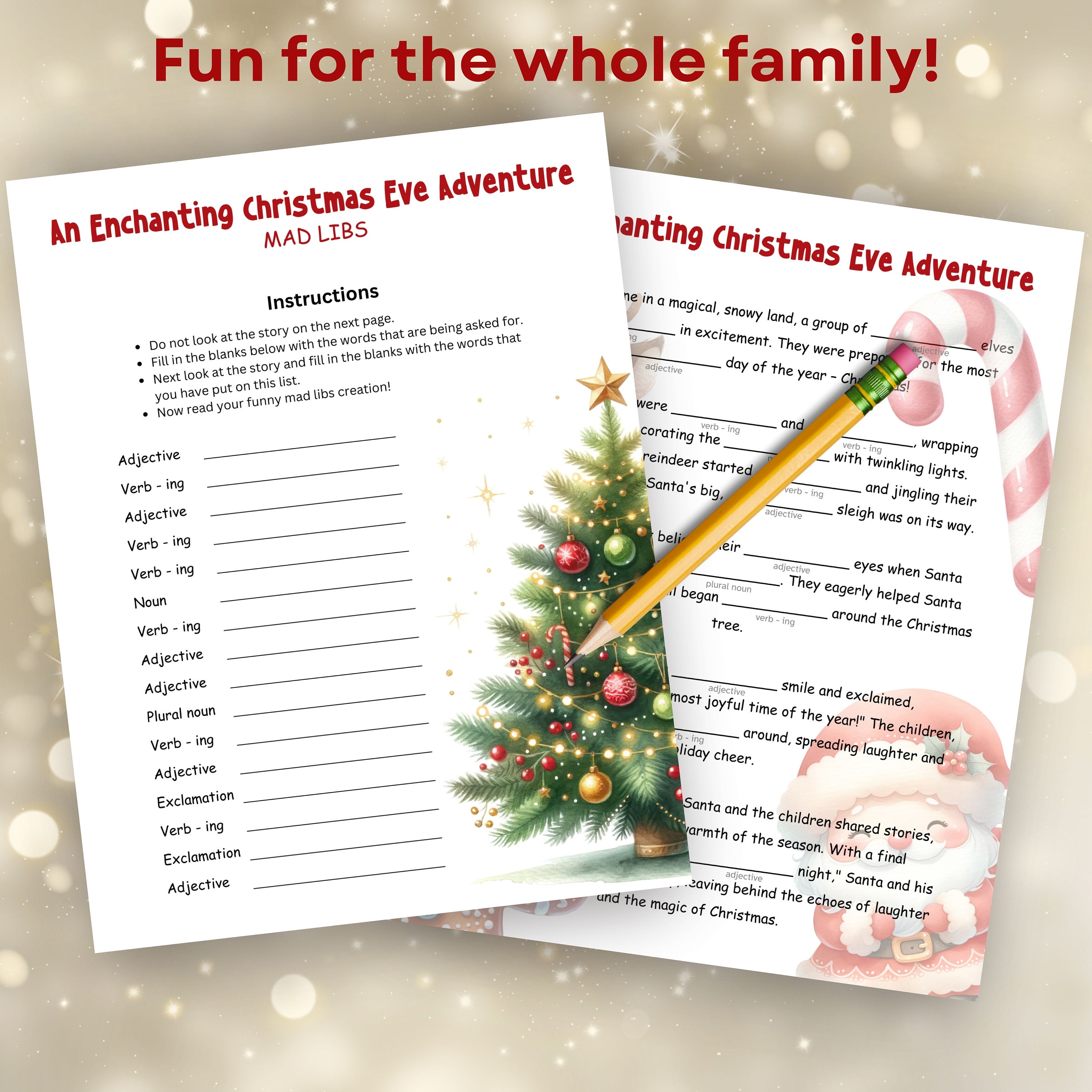 Christmas Mad Libs - Printable Christmas Game Activity for Kids and ...