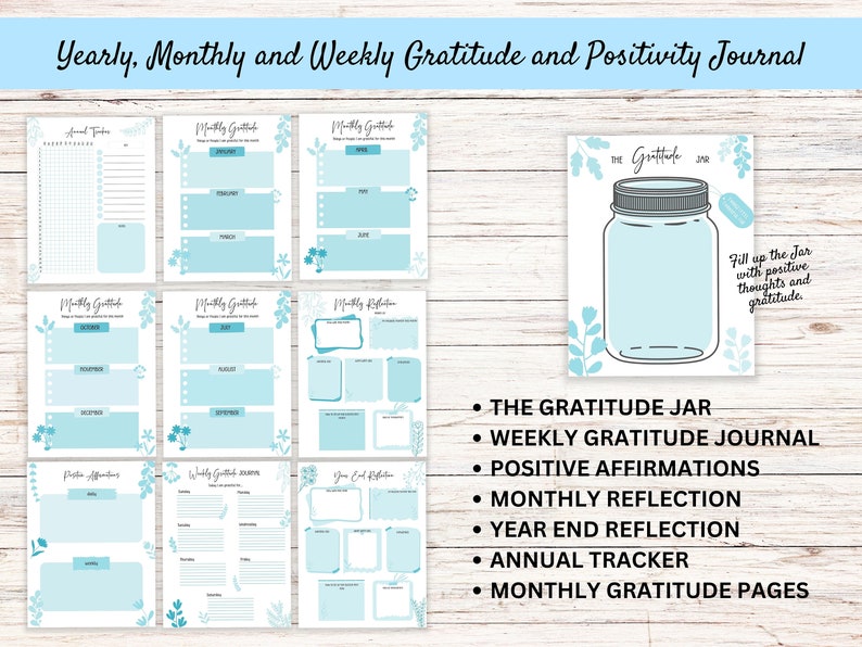 Gratitude Journal Printable Daily Mindfulness Journal Self Care ...