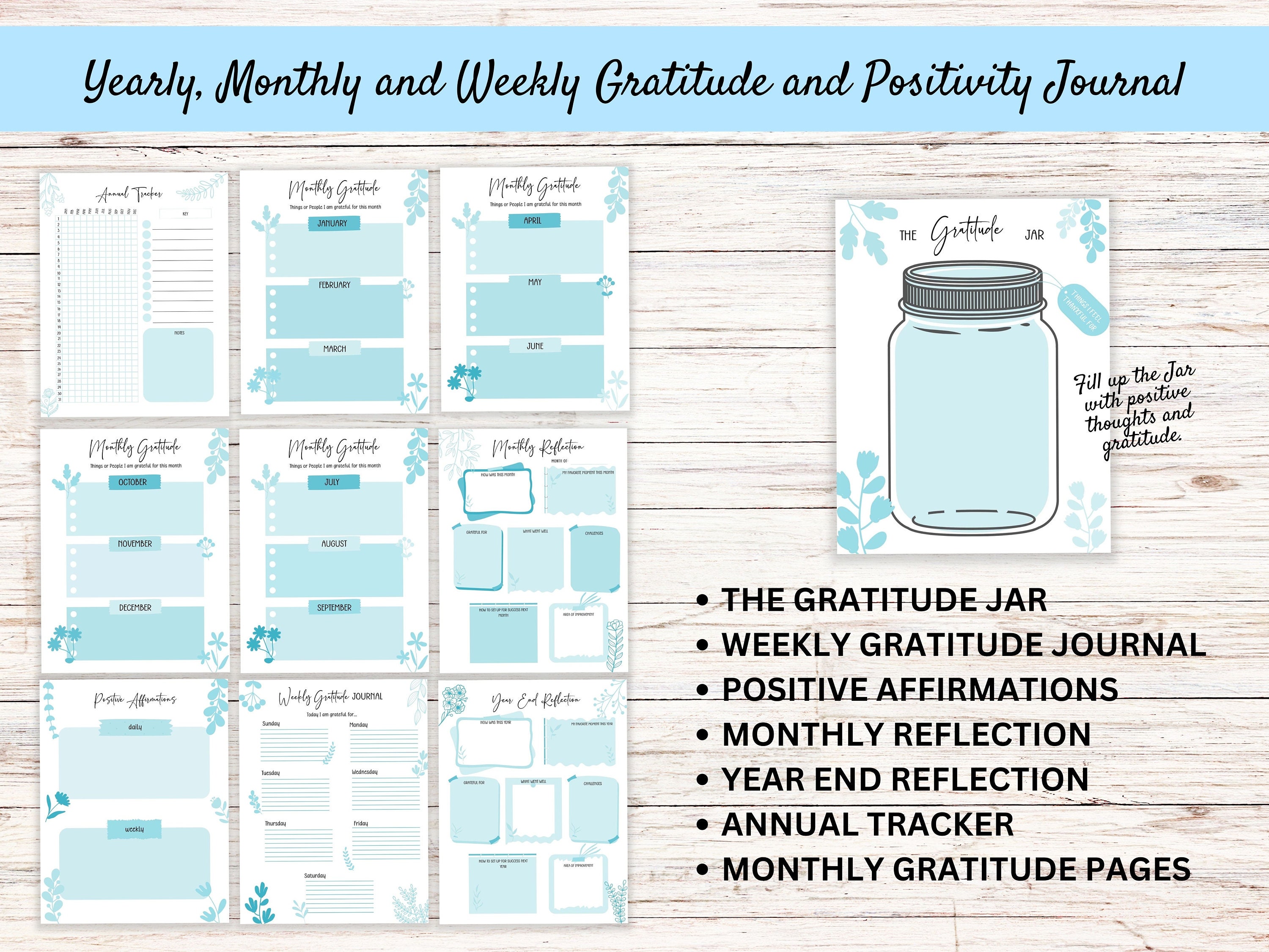 Gratitude Journal Printable Daily Mindfulness Journal Self Care ...