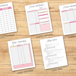 Printable Student Academic Planner - Grade Tracker Assignment Exam Prep ...