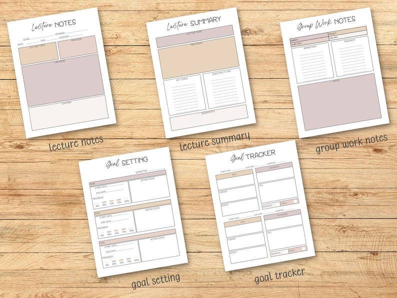 Printable Student Academic Planner Grade Tracker Assignment Exam Prep ...
