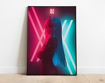 Zero Two Anime Poster - Etsy