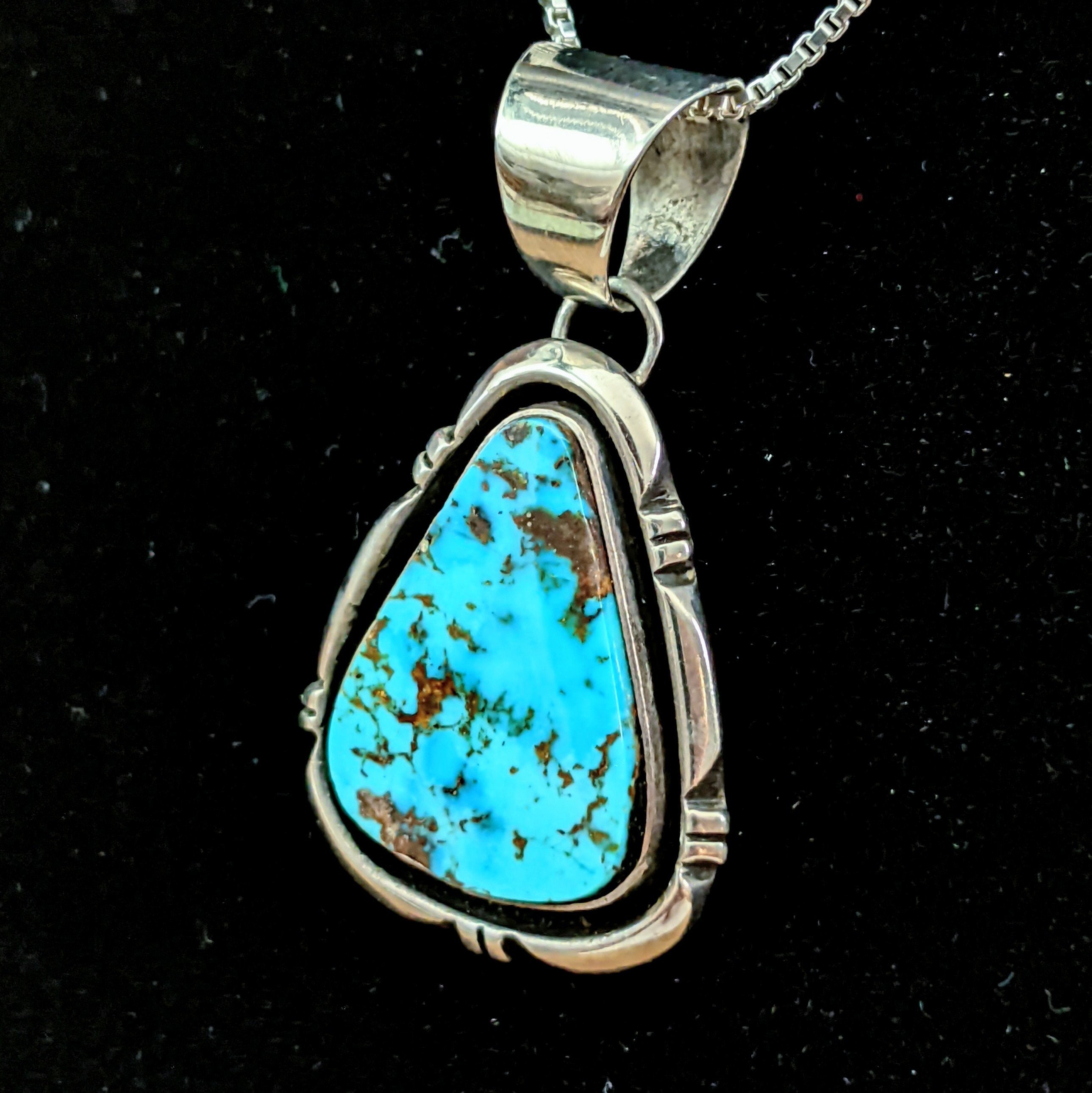 Etta Endito Candelaria Turquoise and Sterling Silver Pendant - Etsy