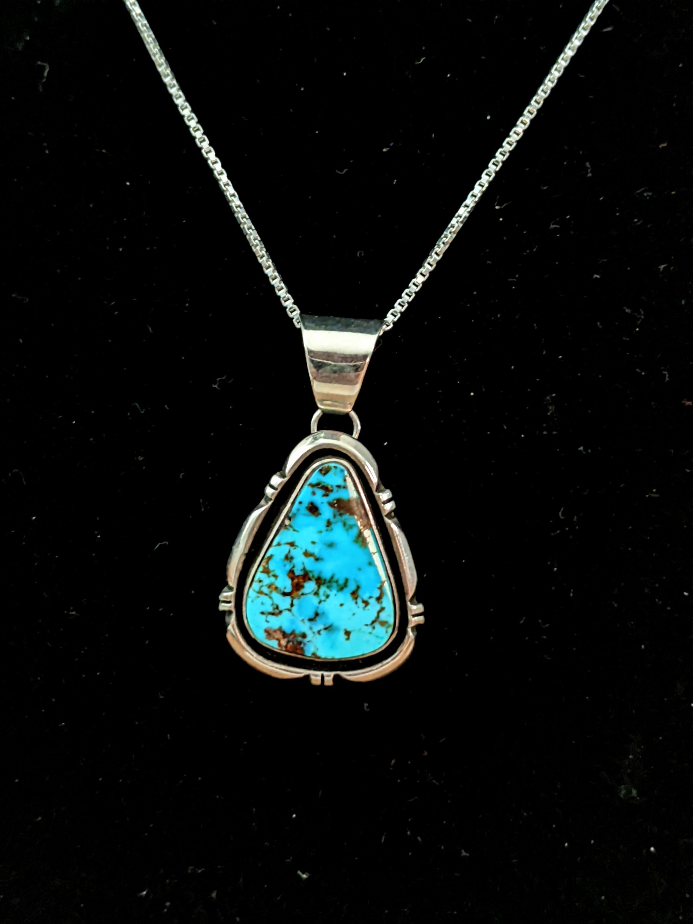 Etta Endito Candelaria Turquoise and Sterling Silver Pendant - Etsy
