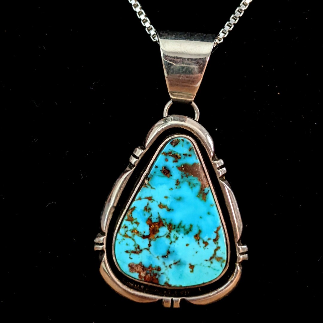 Etta Endito Candelaria Turquoise and Sterling Silver Pendant - Etsy