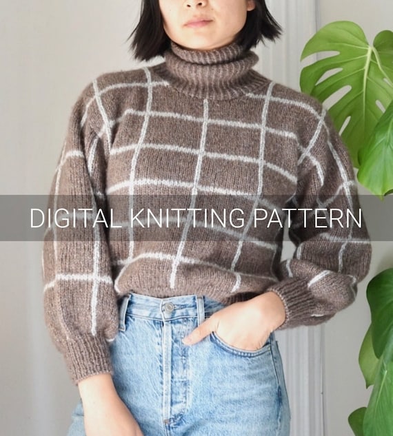 Windowpane Sweater Knitting Pattern Digital Download | Etsy
