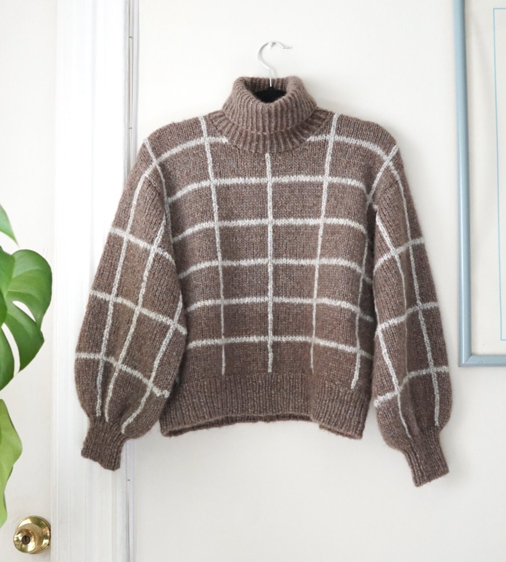 Windowpane Sweater Knitting Pattern | Digital Download | Oversized ...
