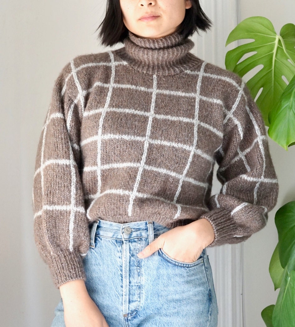 Windowpane Sweater Knitting Pattern | Digital Download | Oversized ...