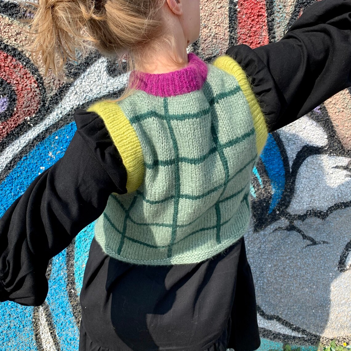 Windowpane Vest Knitting Pattern Digital Download Cropped | Etsy