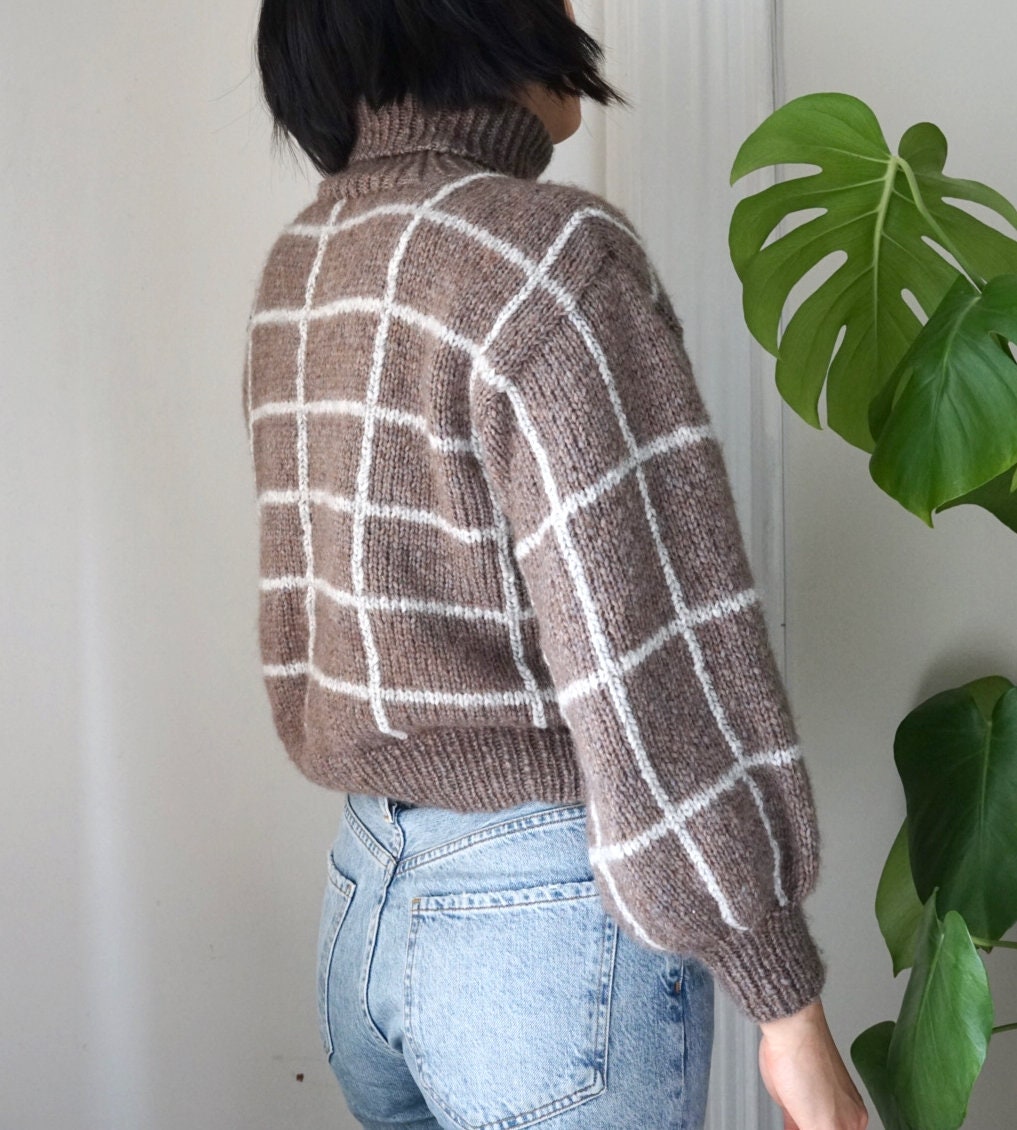 Windowpane Sweater Knitting Pattern | Digital Download | Oversized ...