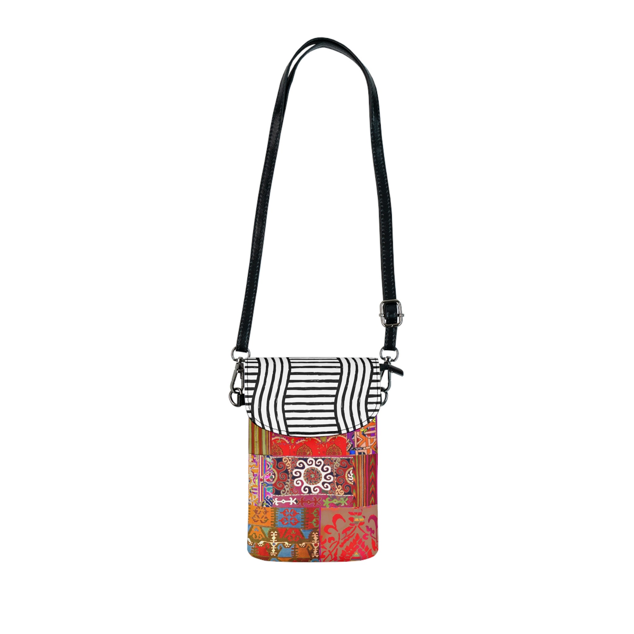 Ethnic Red Small Cell Phone Wallet, Small Patchwork Lady Bag, Beautiful ...