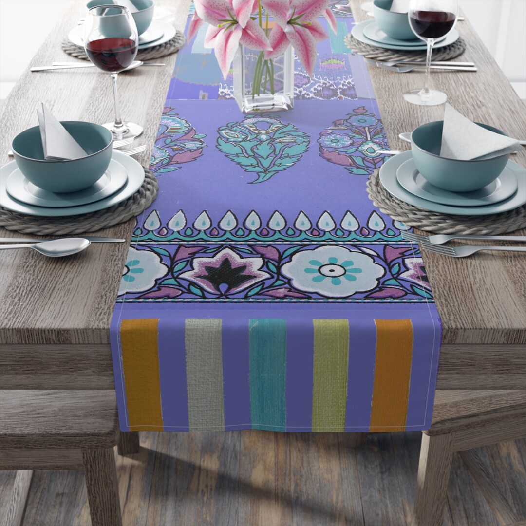 Pantone 2022 Very Peri Peri Blue Table Runner Persian Blue - Etsy