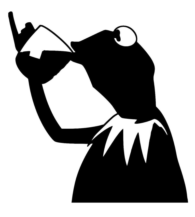 Kermit Sipping Tea Vinyl Decal - Etsy