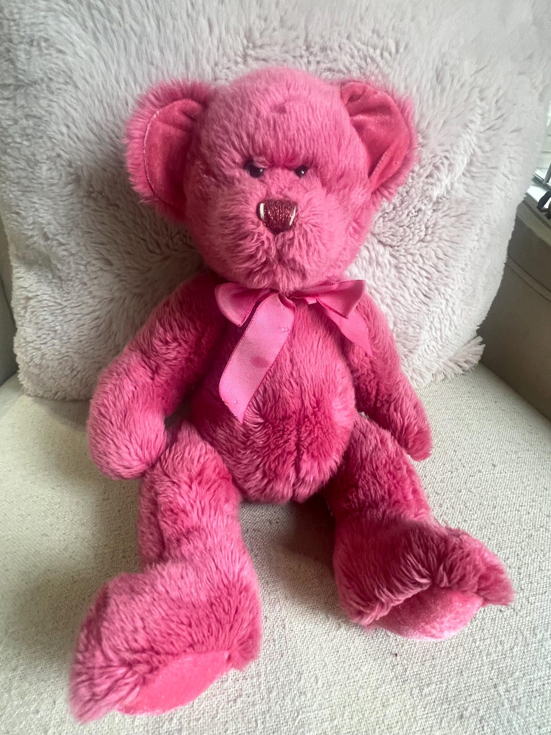 Russ Berrie Pink Teddy Bear, Rare Plush, 16 Inches - Etsy