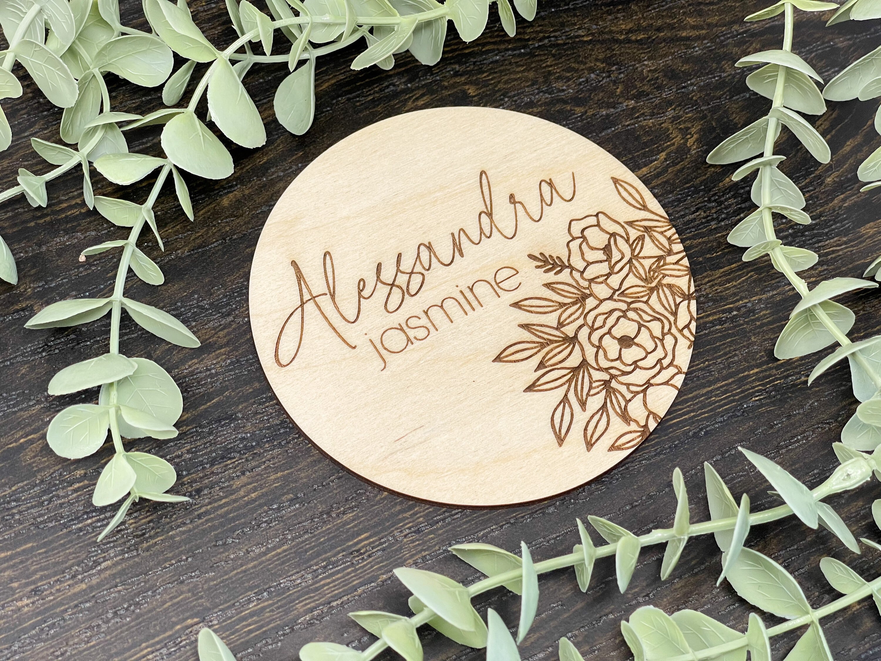 Floral Baby Name Sign Announcement Hospital Cute Name Sign | Etsy