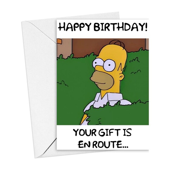 Simpsons Birthday Card Homer Simpson Birthday Card Meme - Etsy België