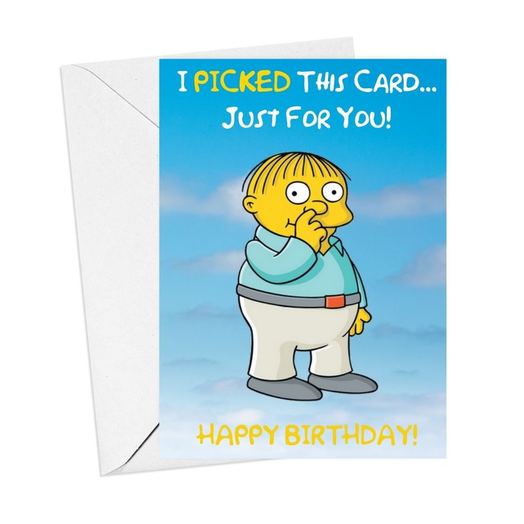Ralph Wiggums Birthday Card the Simpsons | Etsy