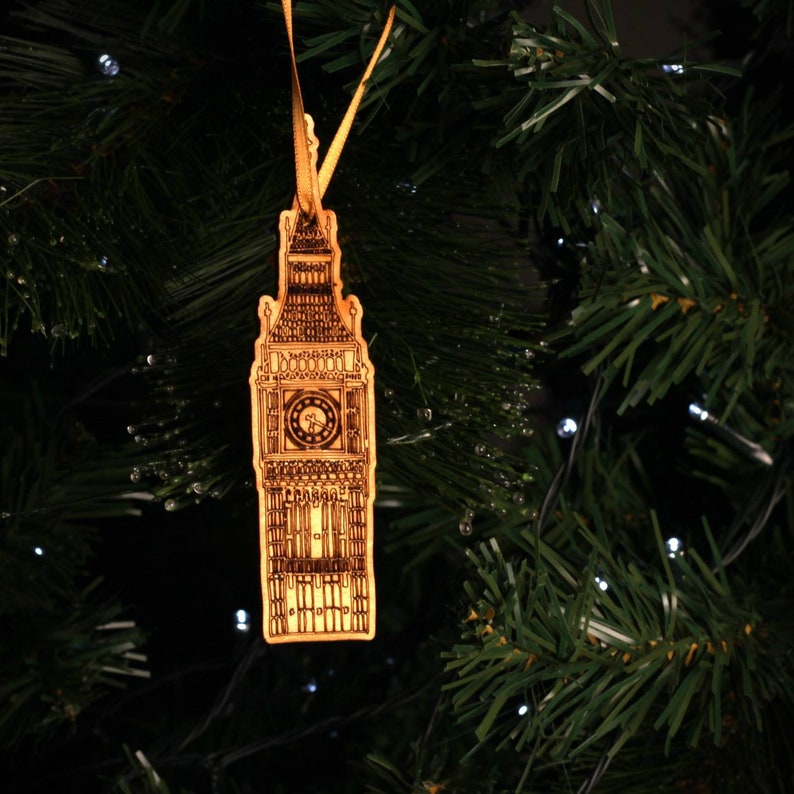Wooden London Christmas Decorations - Etsy