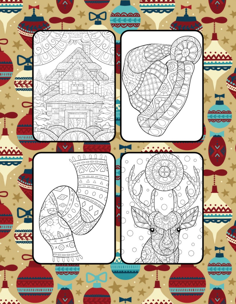 Joy of Christmas Mandala Coloring Book | 71 Pages | Digital Download - Etsy