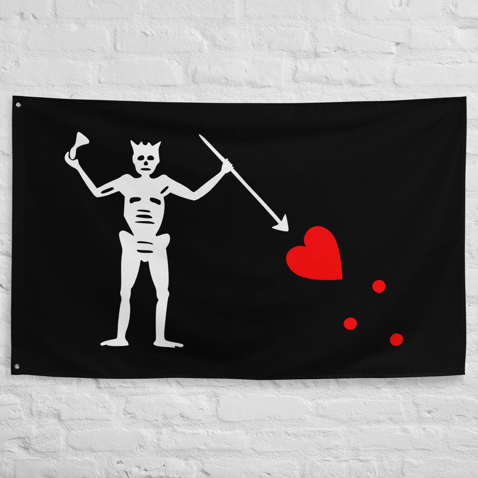 Blackbeard Flag Pirate Flag Edward Teach Flag Custom Flag - Etsy