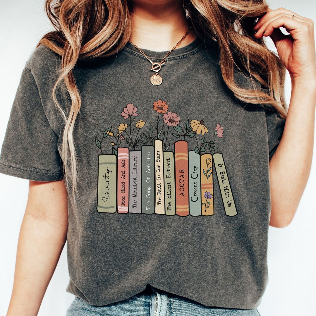Custom Bookshelf Shirt, Custom Reader Shirt, Comfort Colors Shirt, Book ...