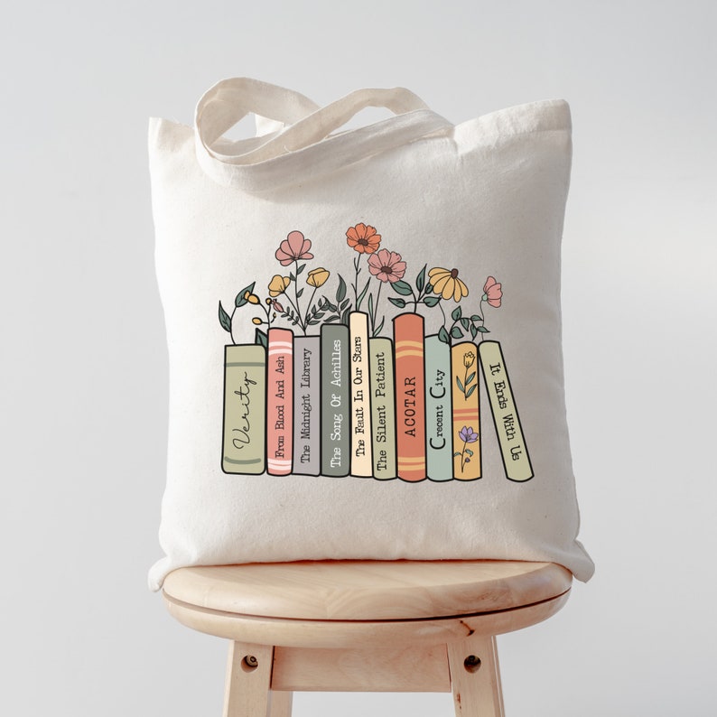Custom Book Shelf Tote Bag, Booktrovert Bag, Reading Tote Bag, Library ...