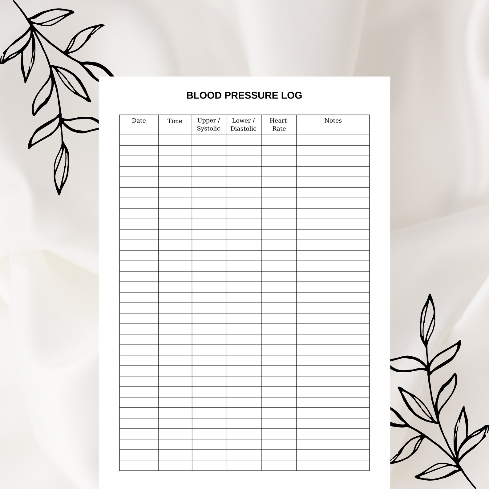 Blood Pressure Log Editable Printable. Blood Pressure Tracker, Medical ...