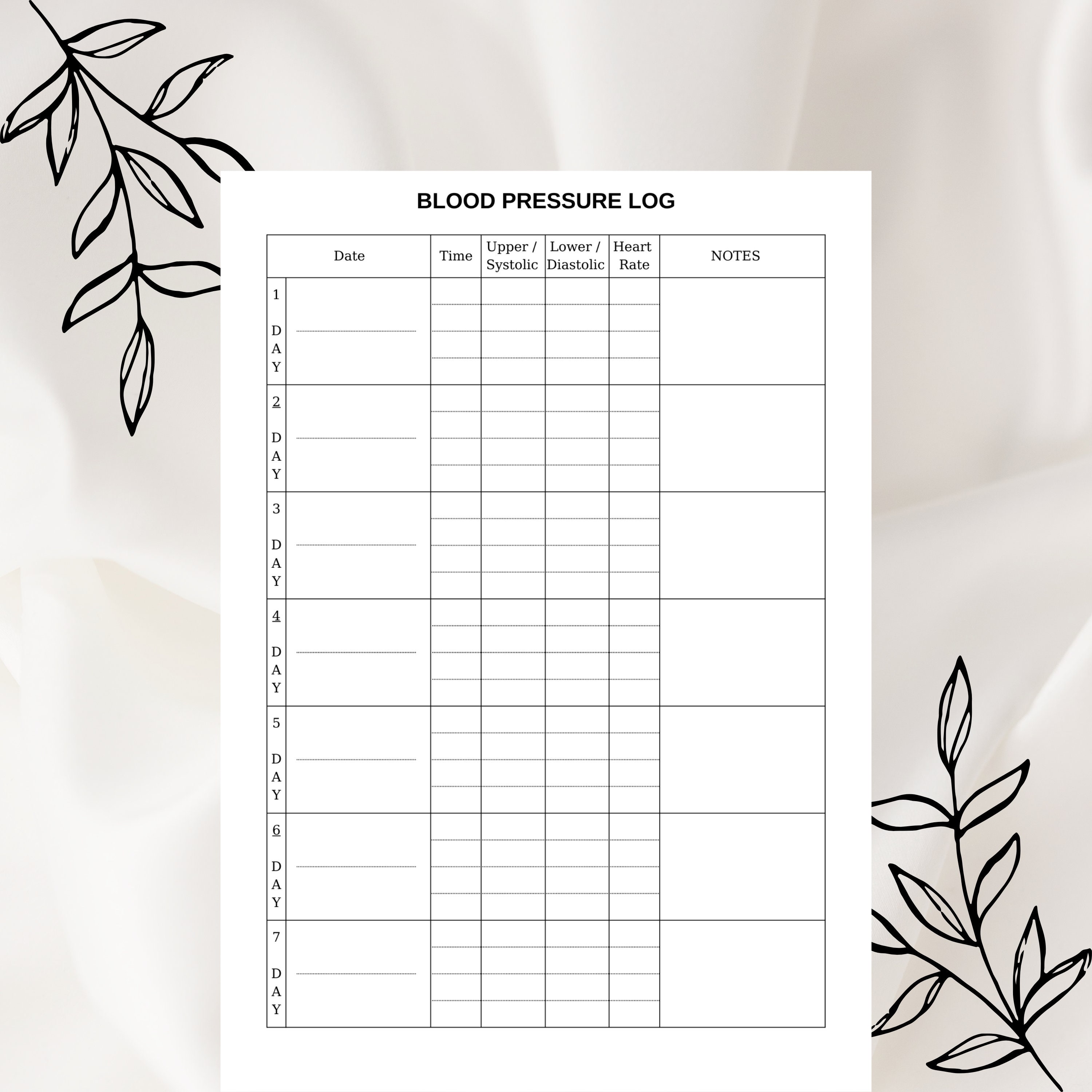 Blood Pressure Log Editable Printable. Blood Pressure Tracker, Medical ...