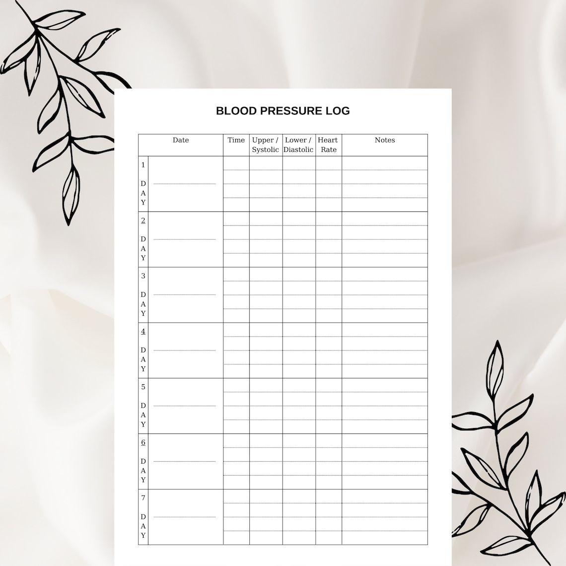 Blood Pressure Log Editable Printable. Blood Pressure Tracker, Medical ...