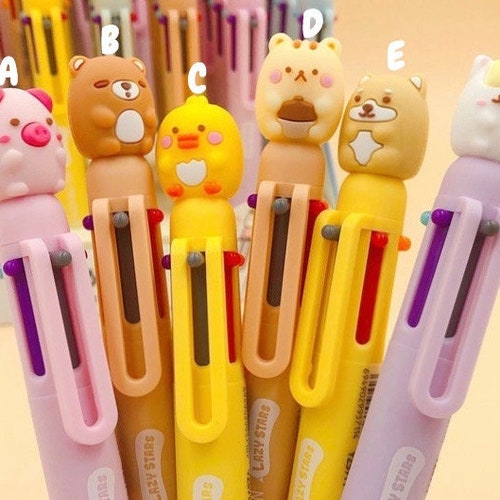 Cute Animals 6 Colors in 1 Pen Multiple Color Ballpoint-pen - Etsy