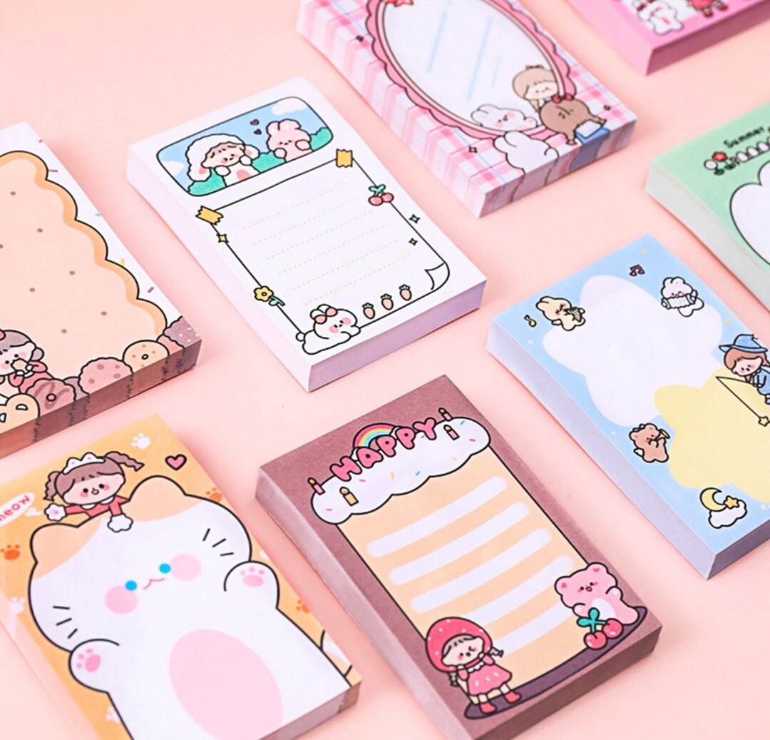 Kawaii Sticky Notes | 80 Sheets Kawaii Mini Note Pad - Etsy
