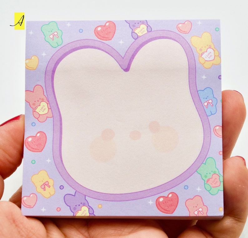 Gummy Bear Sticky Memopad(notepad) | 80 Sheets Kawaii Mini Sticky Note ...