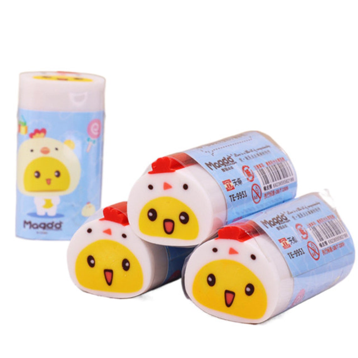 Kawaii Chicken Erasers - Etsy