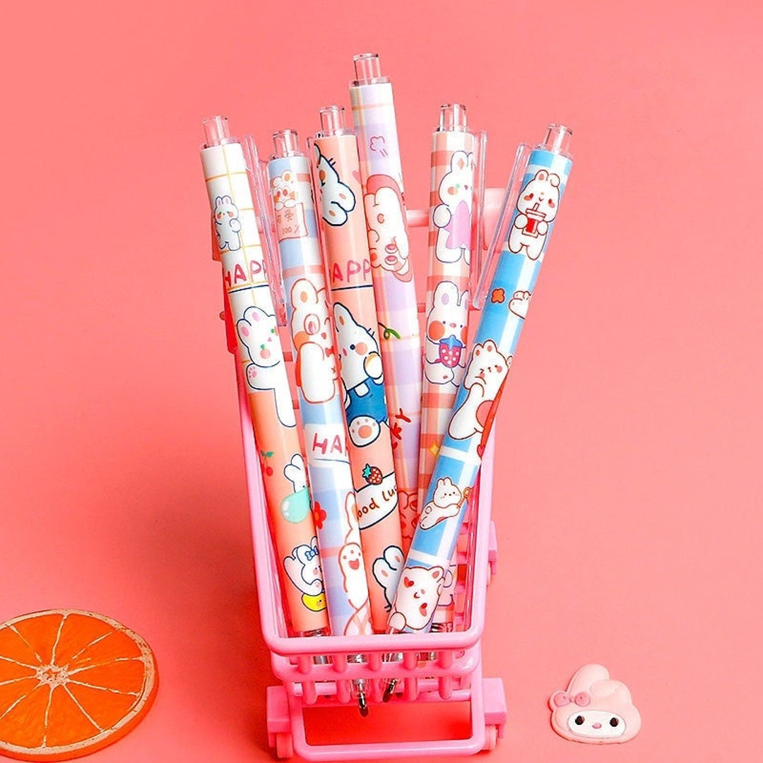 Kawaii Rabbit Black Ink Gel Pen | 0.5mm Black Ink Gel Pen - Etsy