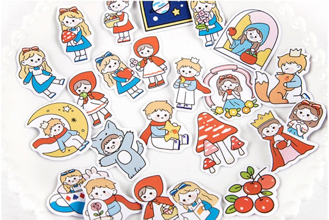 Old Fairy Tale Story Stickers Set | 46pcs/pack | Alice in Wonderland ...