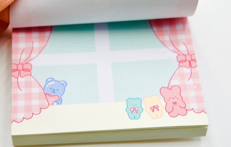 Gummy Bear Sticky Memopad(notepad) | 80 Sheets Kawaii Mini Sticky Note ...