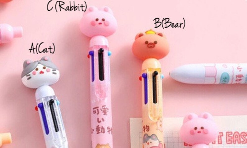 Cute Animals 6 Colors in 1 Pen Multiple Color Ballpoint-pen - Etsy