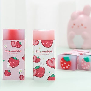 Strawberry Erasers | Red, Milky Pink, Pastel Pink Erasers | Fruits ...
