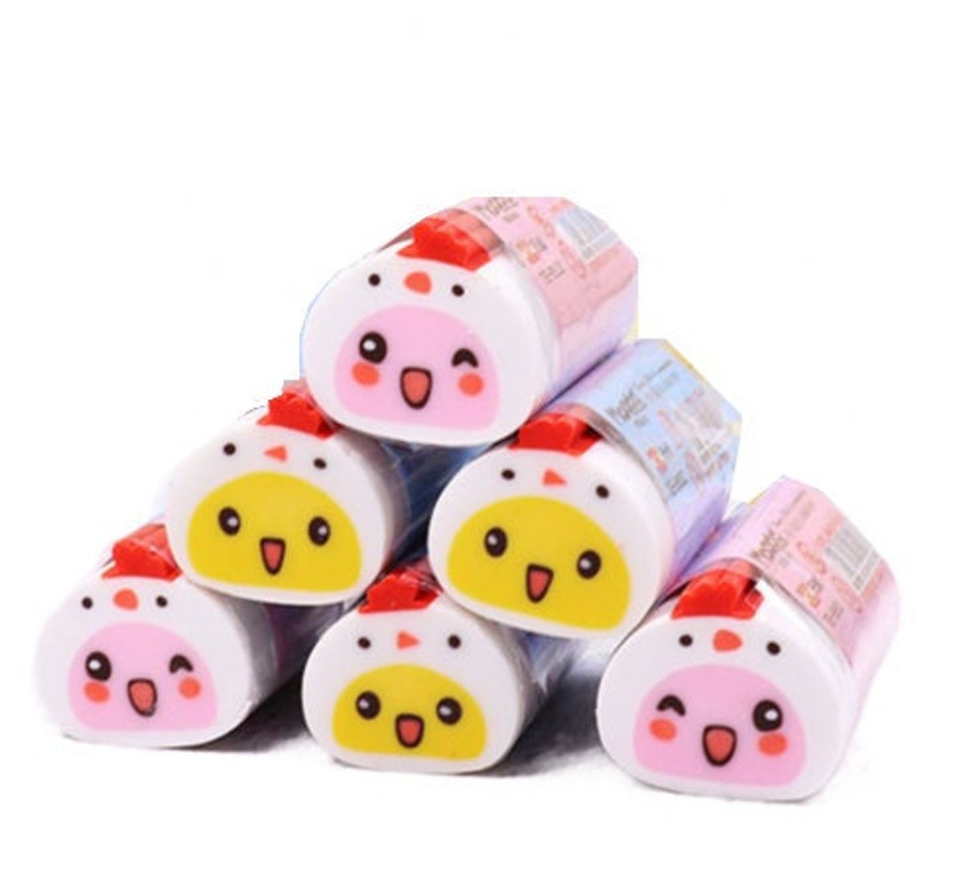 Kawaii Chicken Erasers - Etsy
