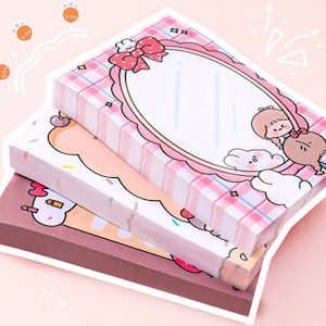 Kawaii Sticky Notes | 80 Sheets Kawaii Mini Note Pad - Etsy