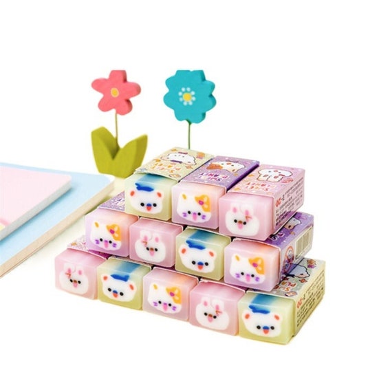 Kawaii Animal Erasers Rabbit Cat Bear Erasers | Etsy