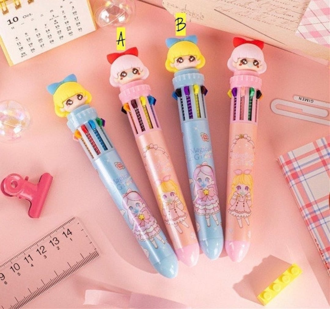 Girl With Ribbon Ballpoint-pen 10 Colors in 1 Pen| Multiple Color - Etsy